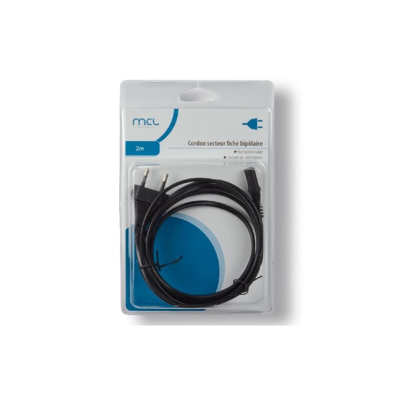 mcl mc907ge-2m câble electrique noir coupleur c7 cee7 16 - câbles d ...
